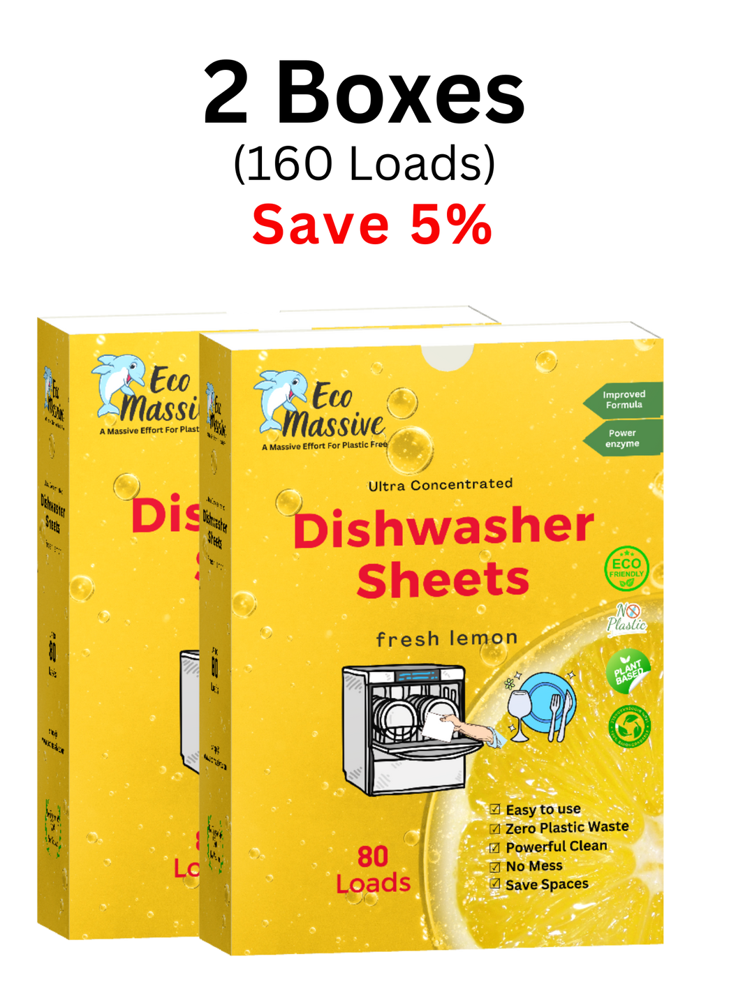 Eco Dishwasher Detergent Sheets: 80 Loads - Eco Massive – ECO Massive